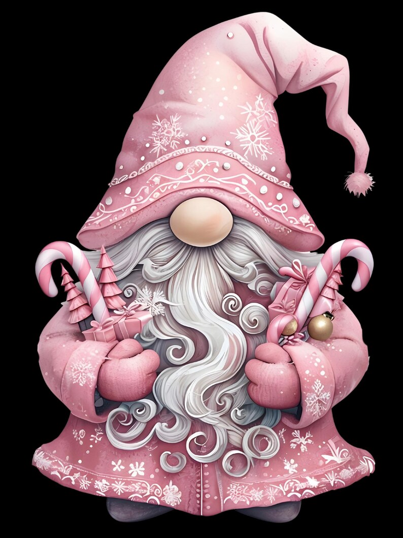Pink Christmas Gnome Gonk Clipart Set – 9 PNG Santa Gnome Designs for ...