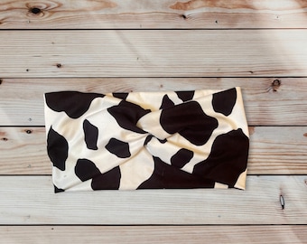 Cow Print Headband | Etsy