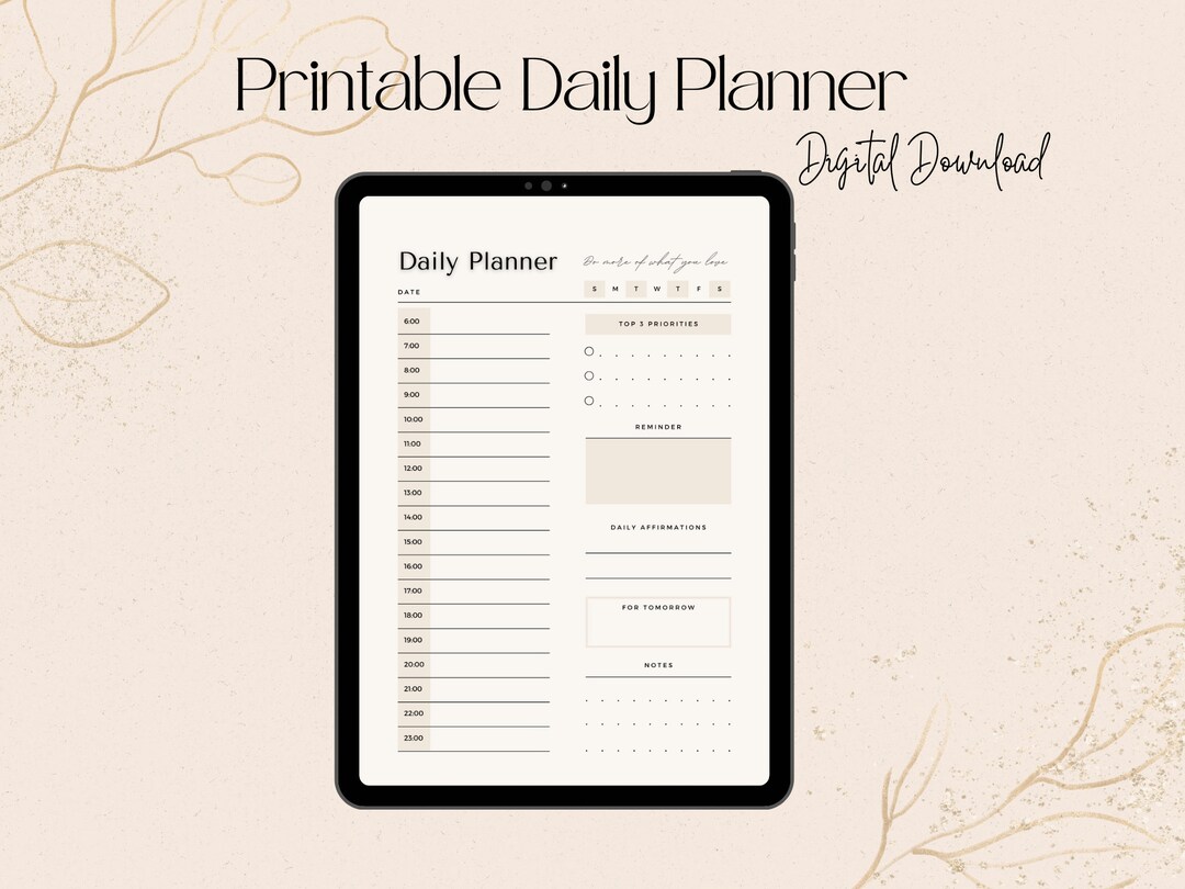 Printable Daily Planner, Nude Planner, Daily Planners - Etsy Australia