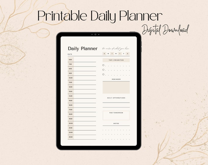 Printable Daily Planner, Nude Planner, Daily Planners - Etsy
