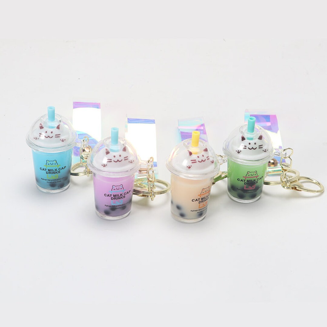Cat Keychain for Kids, Liquid Keychain, Kids Keyrings, Cute Keychain - Etsy