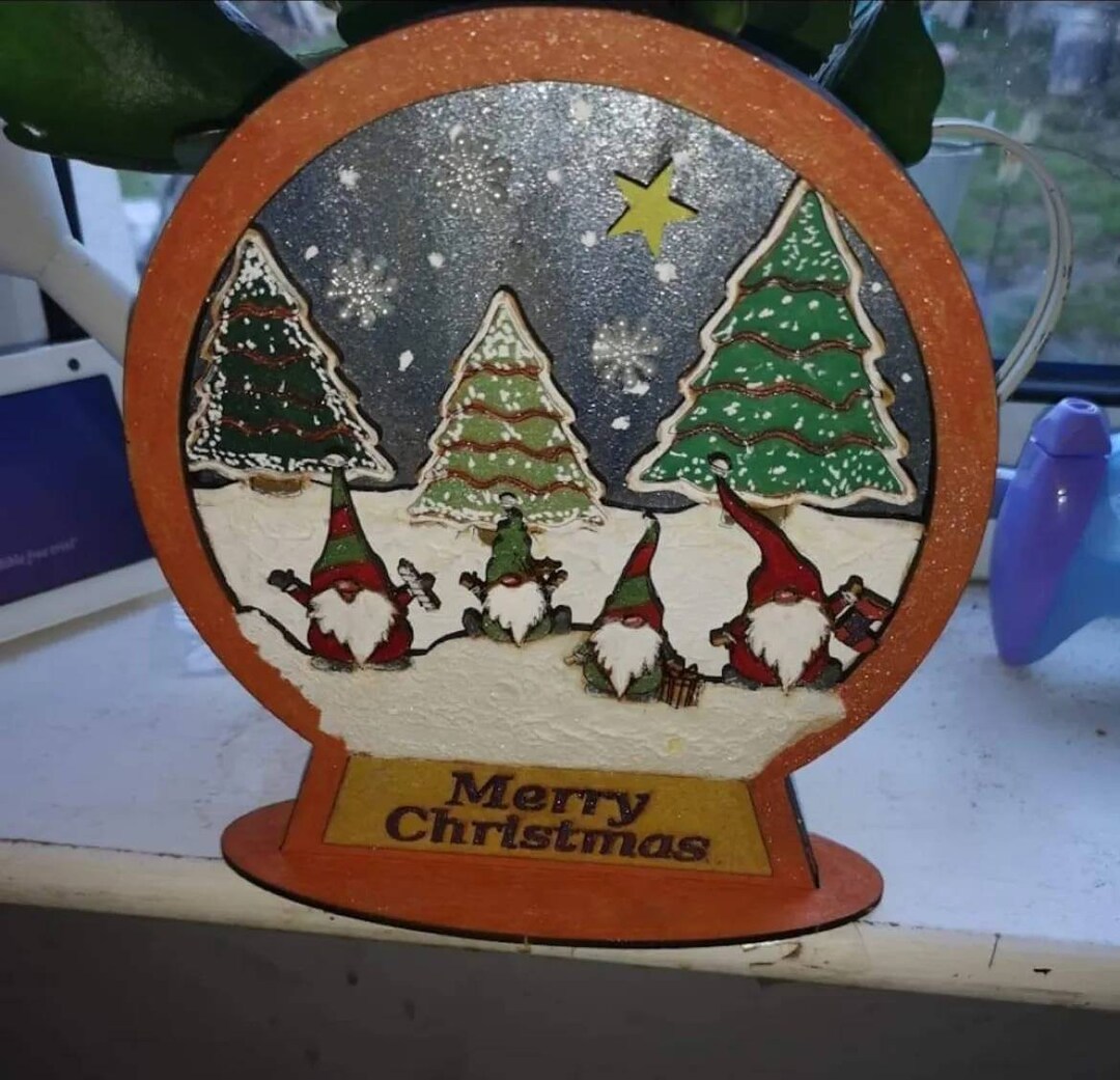 3d Wooden Snow Globe - Etsy