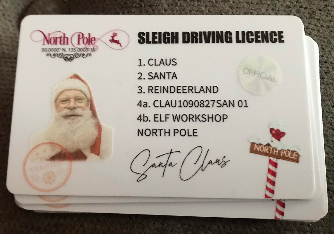 Santa/elf Driving Licence - Etsy