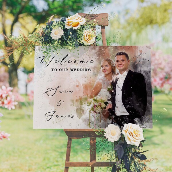 Wedding Welcome Sign With Photo - Etsy