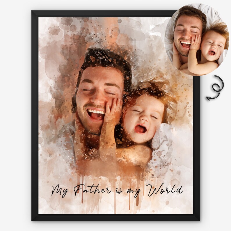 Custom Fathers Day Portrait Personalized Fathers Day Gift - Etsy