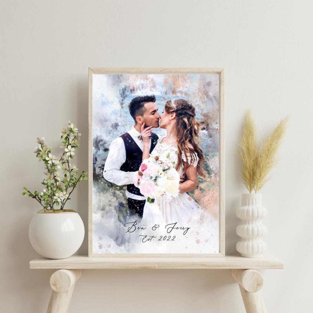 Painting Art Print Watercolor Family Portrait, Portrait Watercolor ...