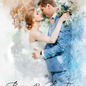 Custom Watercolor Couple Illustration, Family Painting From Photo ...