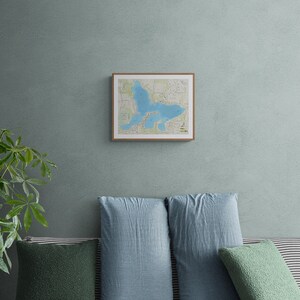 Lake Keesus Wisconsin Map. Beautiful and Detailed Wall Art Including ...