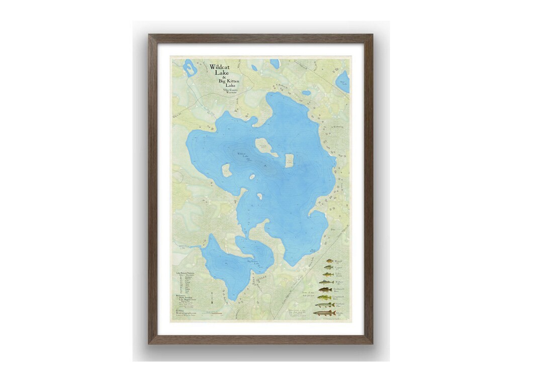 Wildcat Lake | Big Kitten Lake | Vilas County | Wisconsin | Map | Lake ...