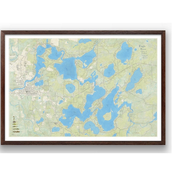 Eagle River Chain of Lakes Map - Etsy