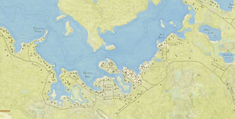 Nelson Lake | Sawyer County | Lenroot | Wisconsin | Vintage Style Map ...