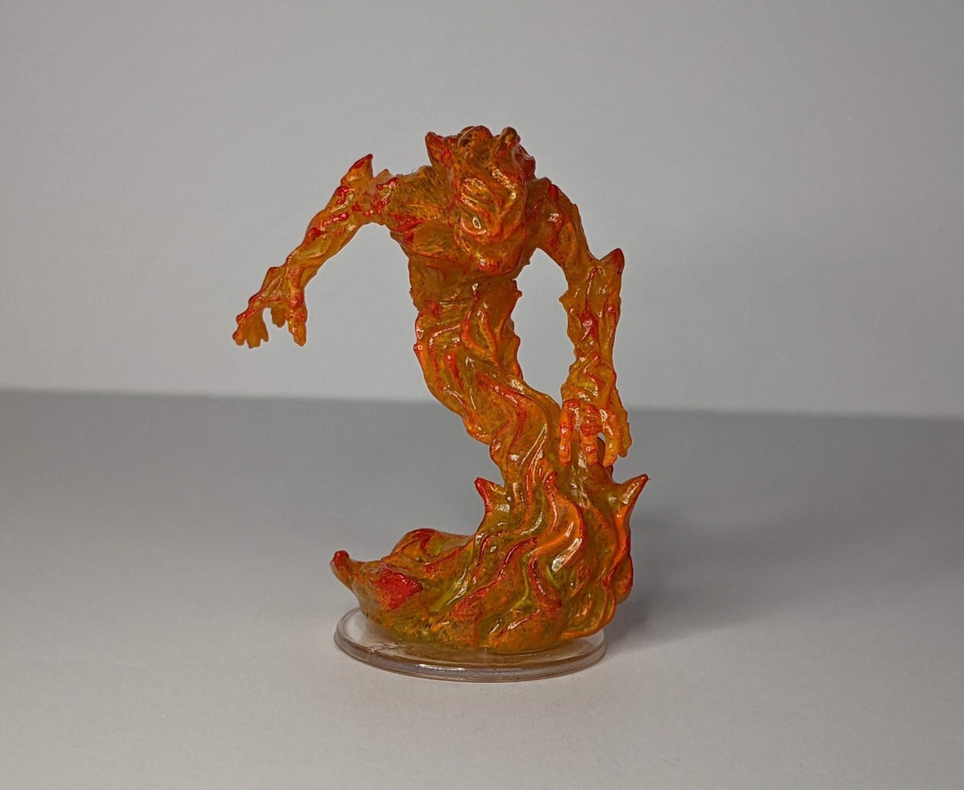 Medium Fire Elemental Miniature Painted Dungeons & Dragons - Etsy