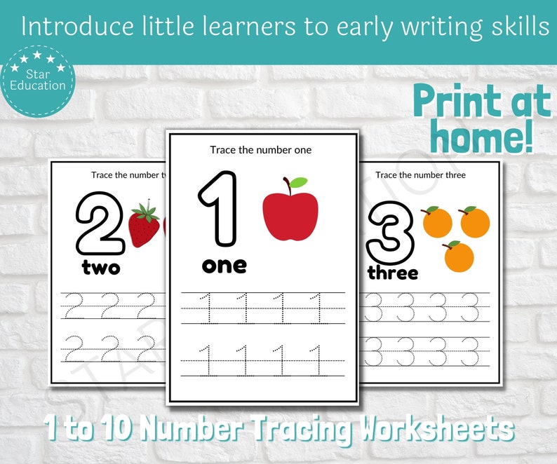 Number Tracing Traceable Numbers Practice Lined Paper | Etsy
