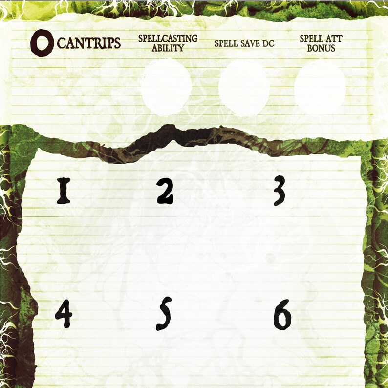 Dnd Character Sheet Pack | Wicked Swamp Themed Dnd5e Insert, Adventurer ...