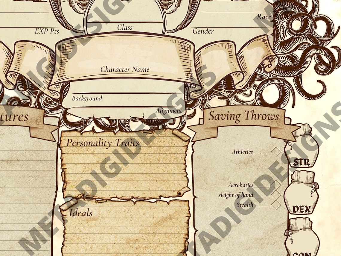 Dnd Character Sheet Pack | Call of Cthulhu Themed Dnd5e Insert ...