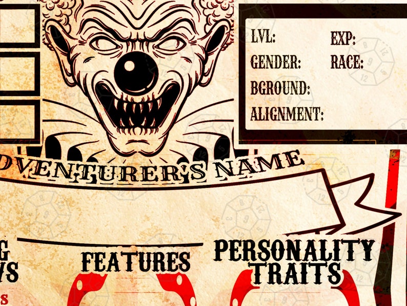 Dnd Character Sheet Pack | Wicked Carnival Themed Dnd5e Insert ...