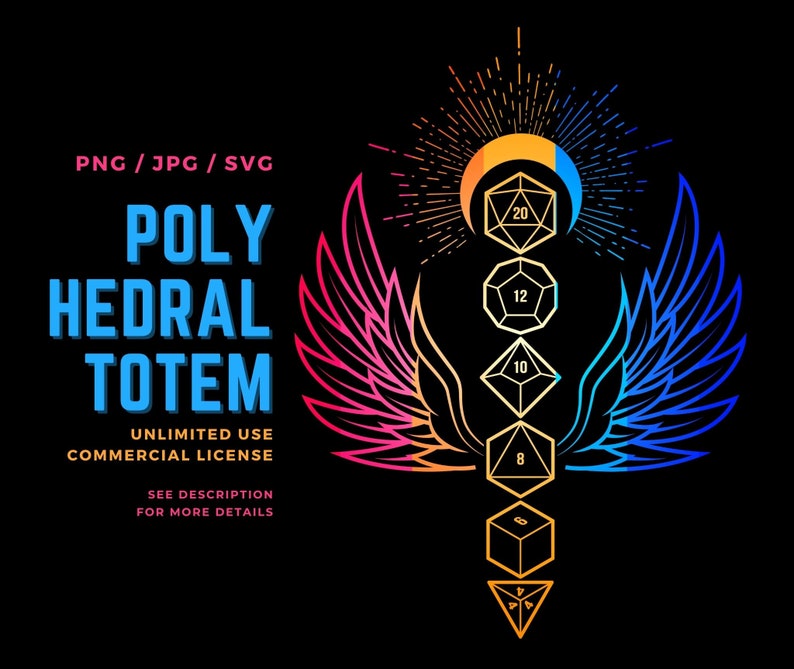 Polyhedral Totem SVG, PNG, JPG | Dnd Dice Digital Download, D20 Direct ...