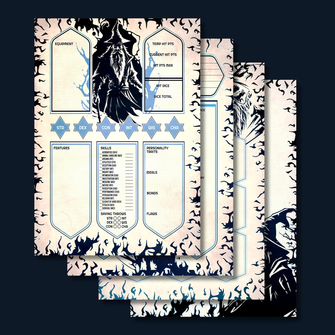 Dnd Character Sheet Pack | Wizard's Wrath Themed Dnd5e Insert ...