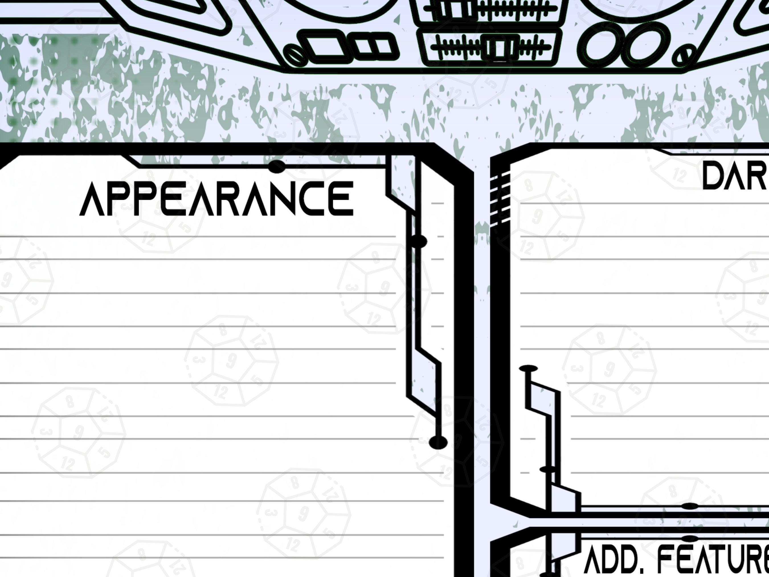 Dnd Character Sheet Pack Starfighter Pilot Themed Dnd5e Insert ...