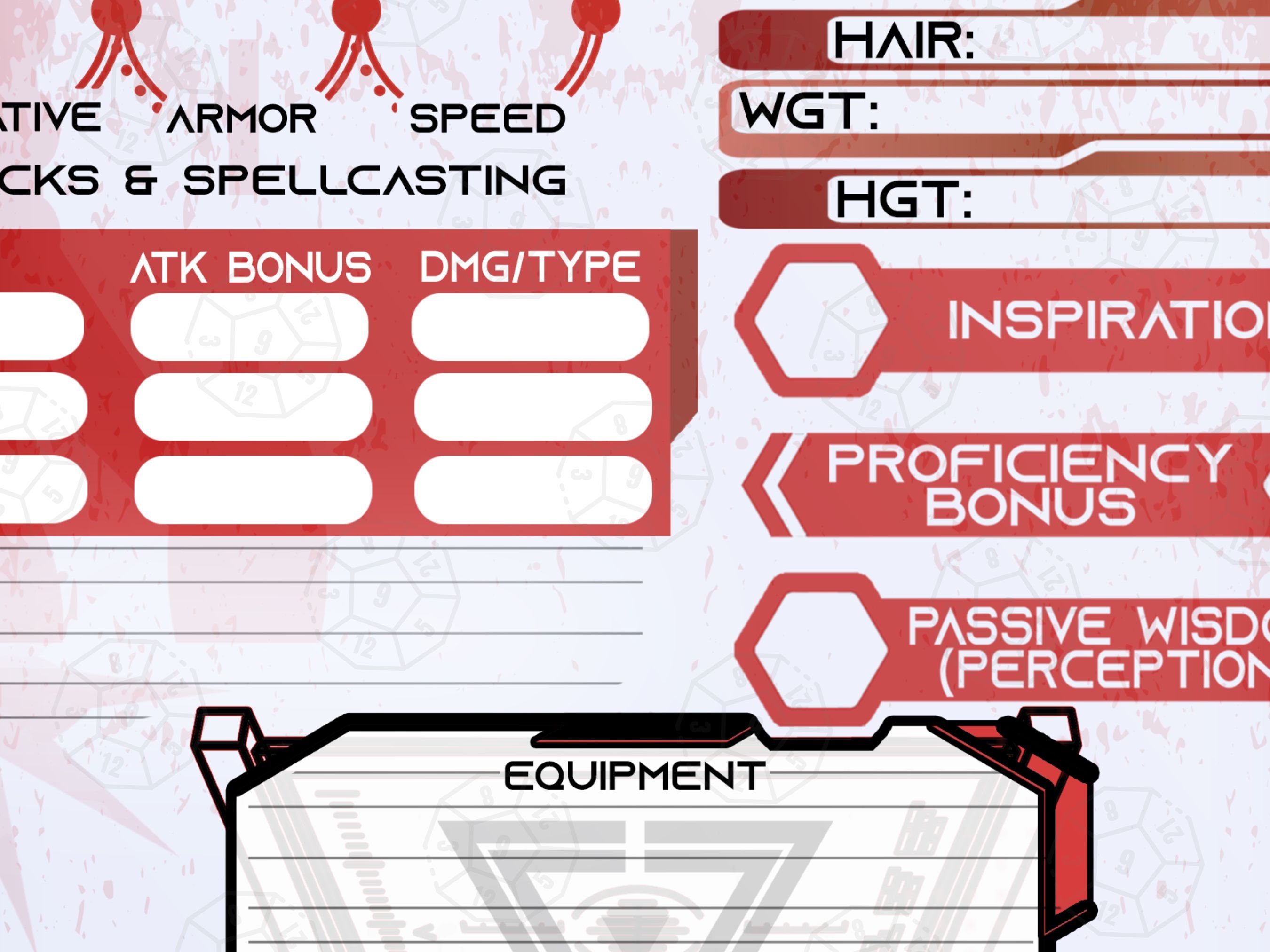 Dnd Character Sheet Pack Starfighter Pilot Themed Dnd5e Insert ...