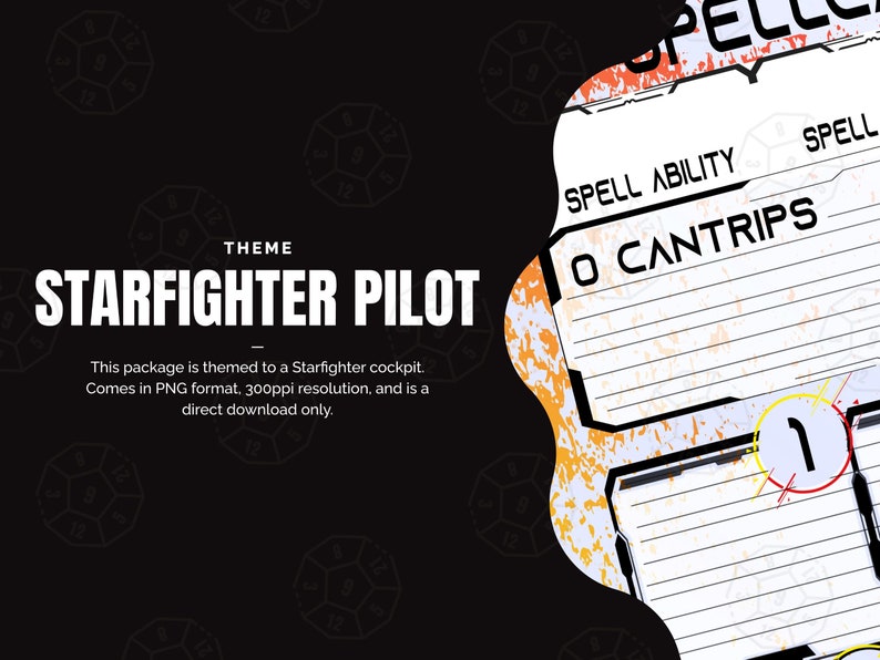 Dnd Character Sheet Pack Starfighter Pilot Themed Dnd5e Insert ...