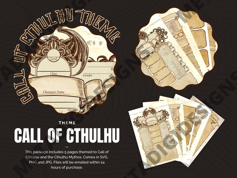 Dnd Character Sheet Pack Call of Cthulhu Themed Dnd5e Insert ...