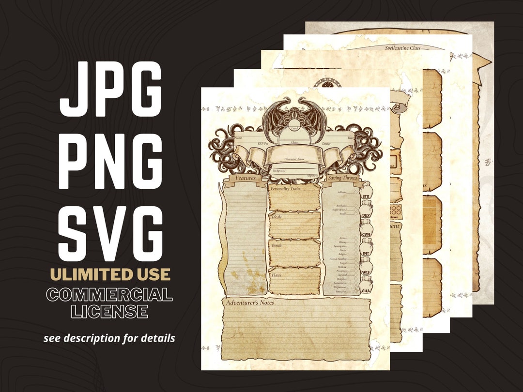 Dnd Character Sheet Pack Call of Cthulhu Themed Dnd5e Insert ...