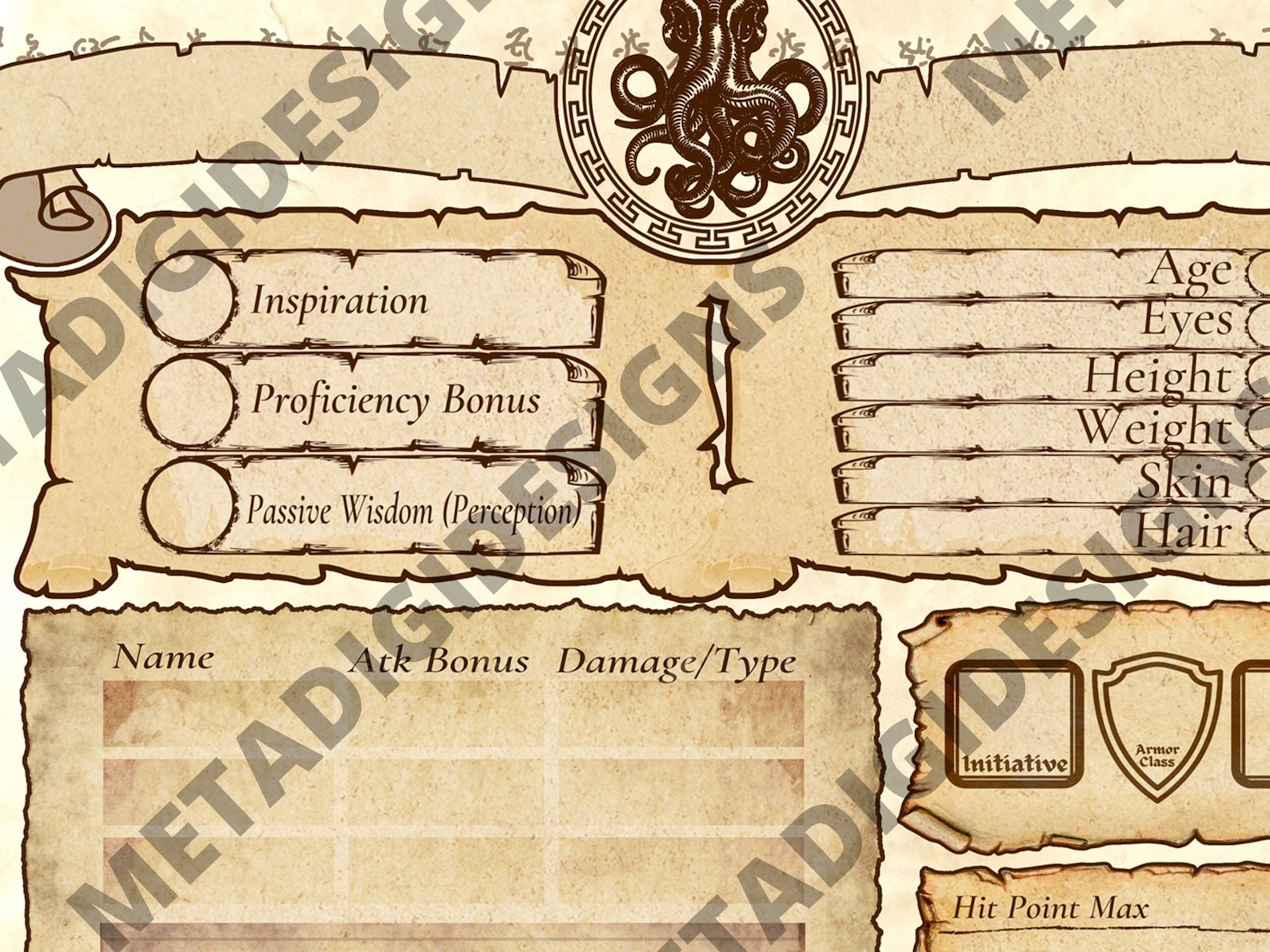 Dnd Character Sheet Pack Call of Cthulhu Themed Dnd5e Insert ...