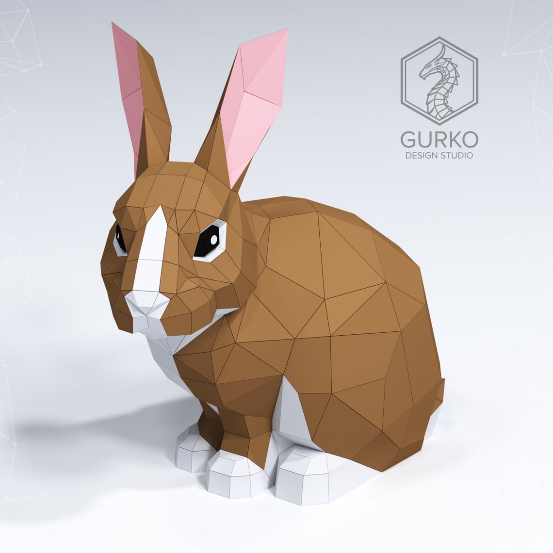 Rabbit Gurko Studio Papercraft 3D Origami Paper Sculpture - Etsy