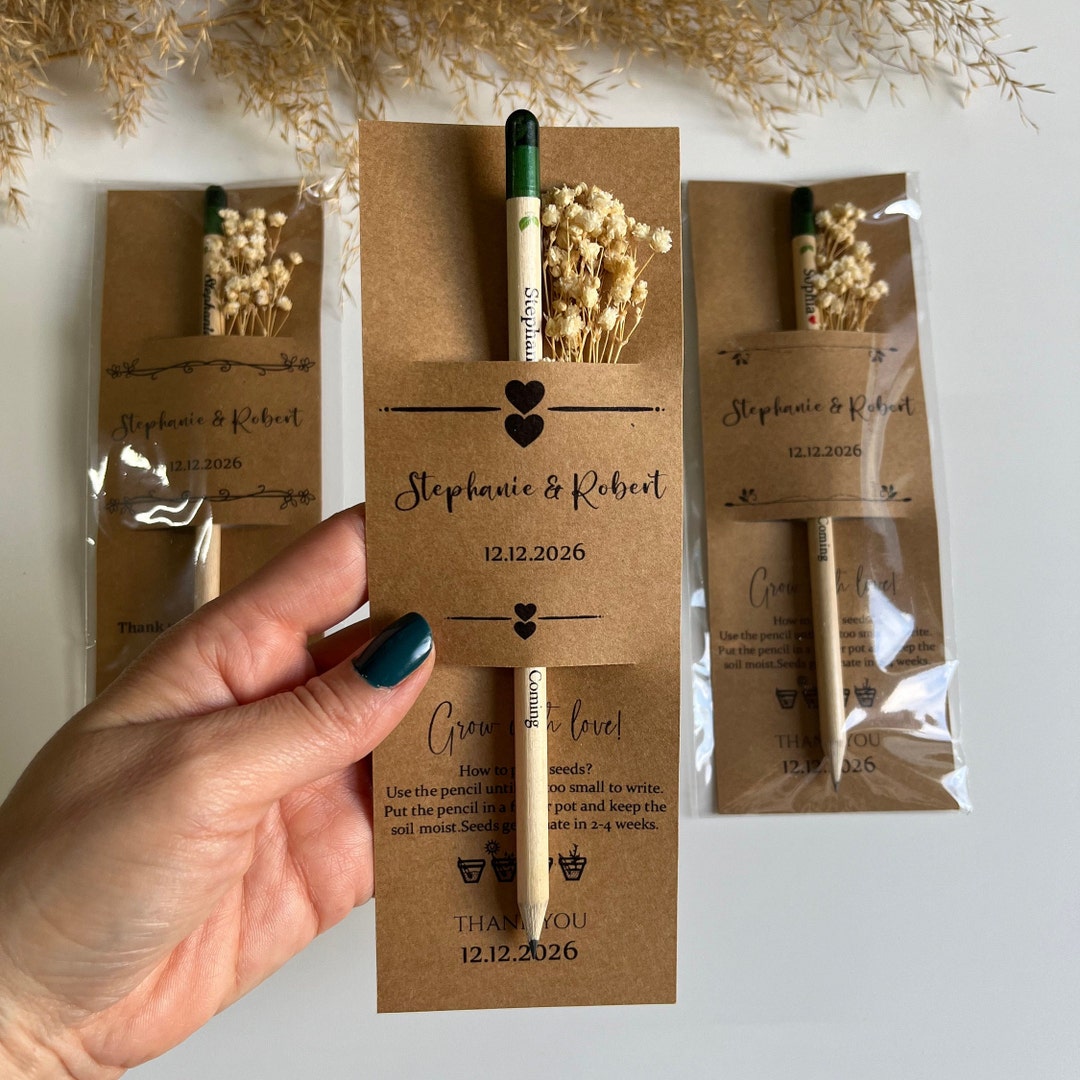 Personalized Placeholder,custom Seed Pencil Thank You Gifts, Plantable ...
