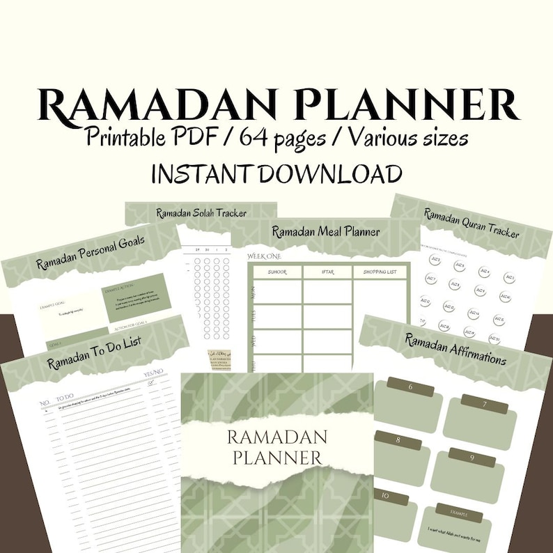 Ramadan Planner Printable, Ramadan Journal, Undated, Instant Download ...