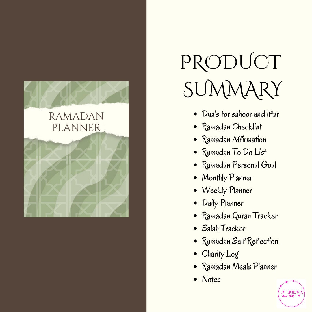 Ramadan Planner Printable, Ramadan Journal, Undated, Instant Download ...