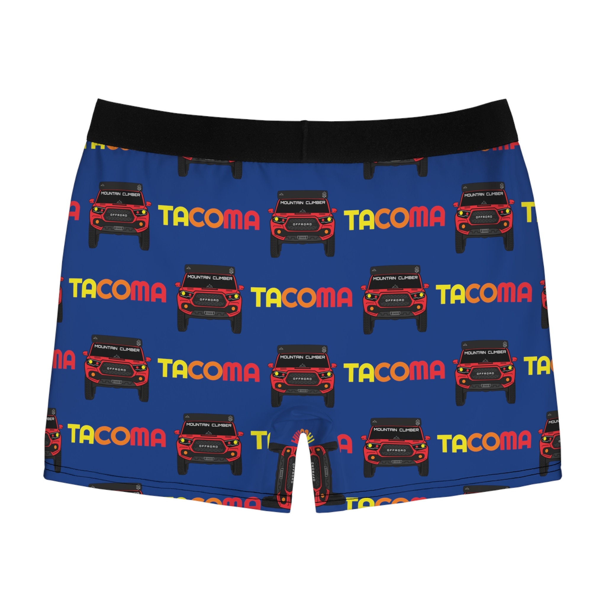 Blue Tacoma Truck Men's Boxer Briefs. Black Background. Red Tacoma ...