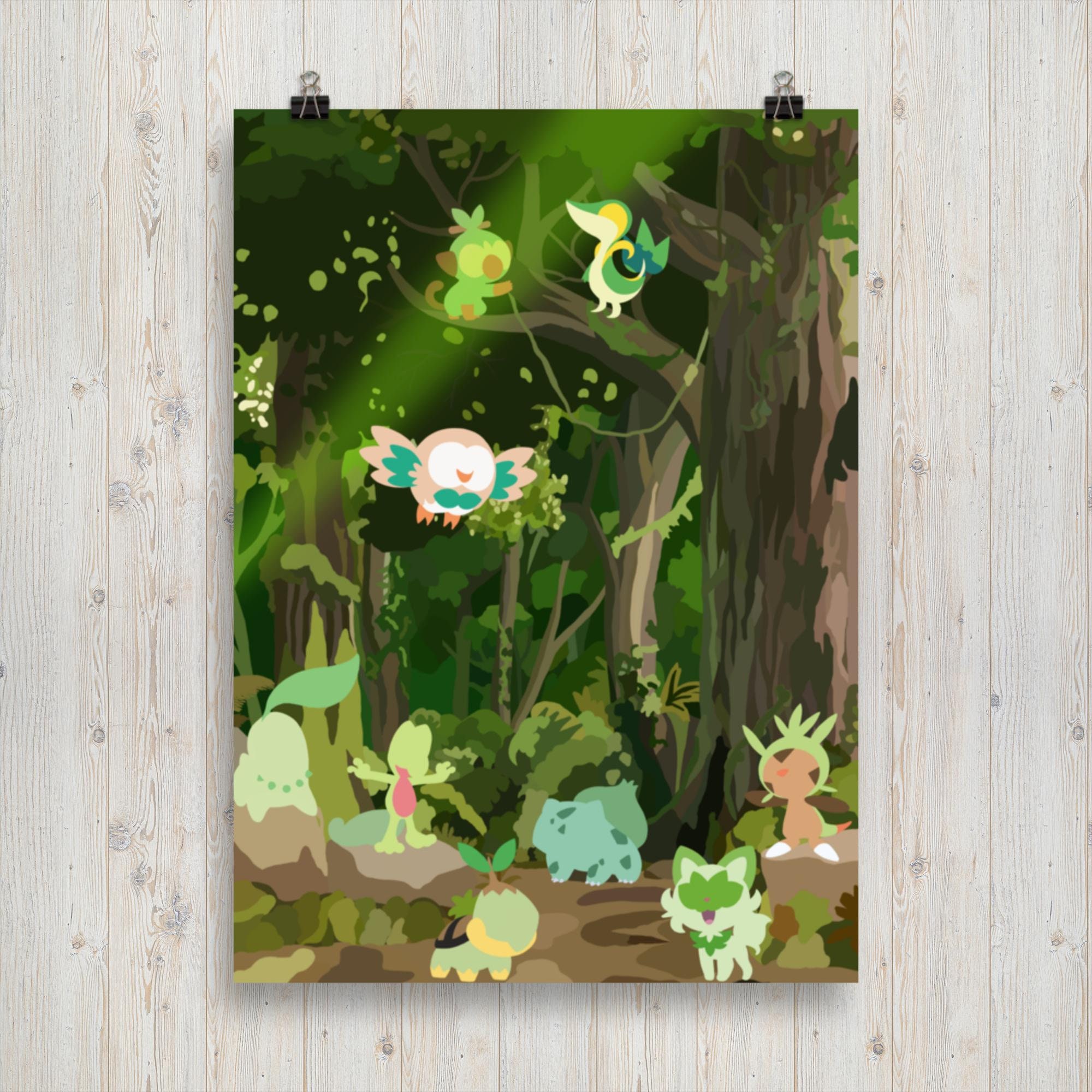Minimalist Pokémon Grass Starter Poster - Etsy