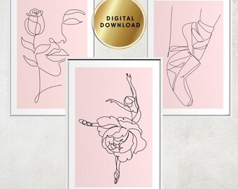 Dance One Line Art - Etsy