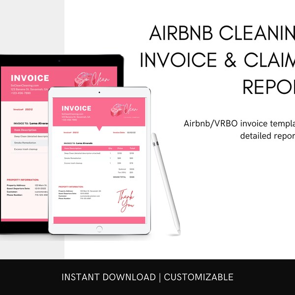 Invoice Template for Airbnb - Etsy