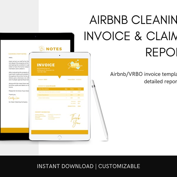 Airbnb Invoice Template - Etsy