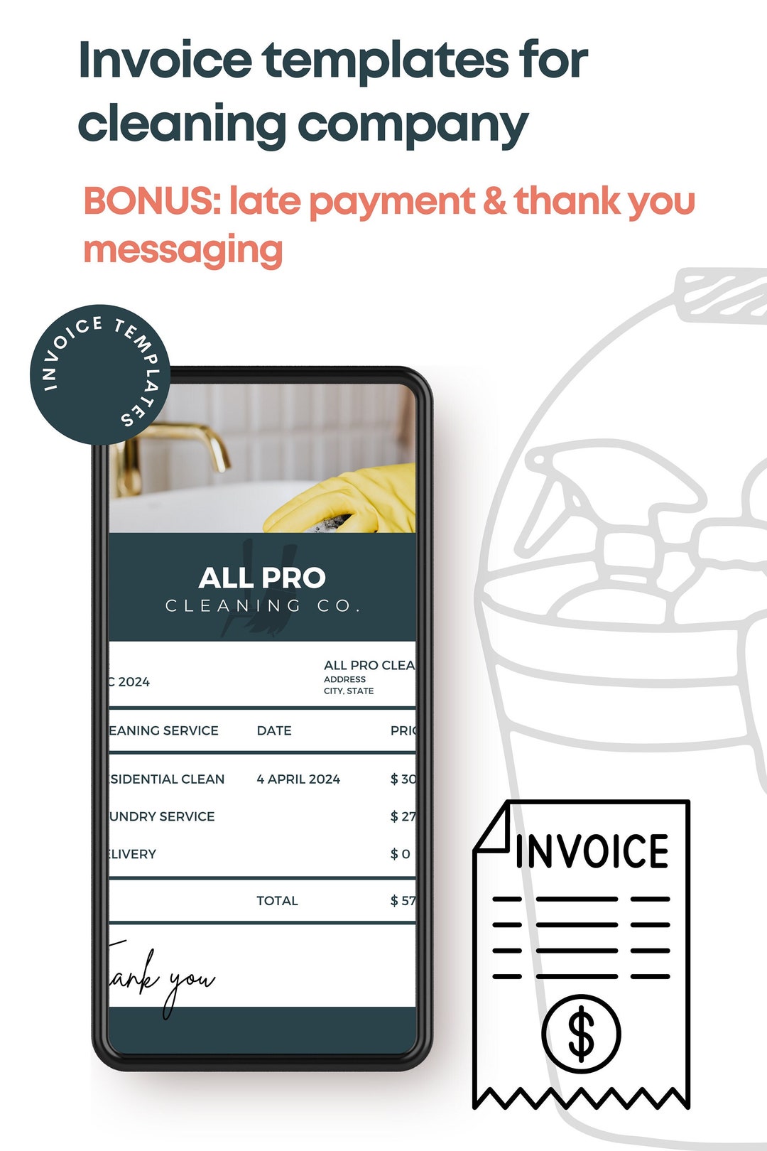 Invoice Templates + Bonus Messaging for Cleaning Business Owners ...