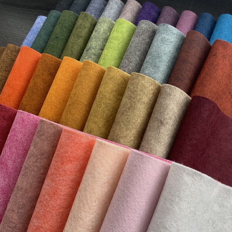 40 Pc Marbled and Heathered - Merino Wool Blend Felt Collection ...