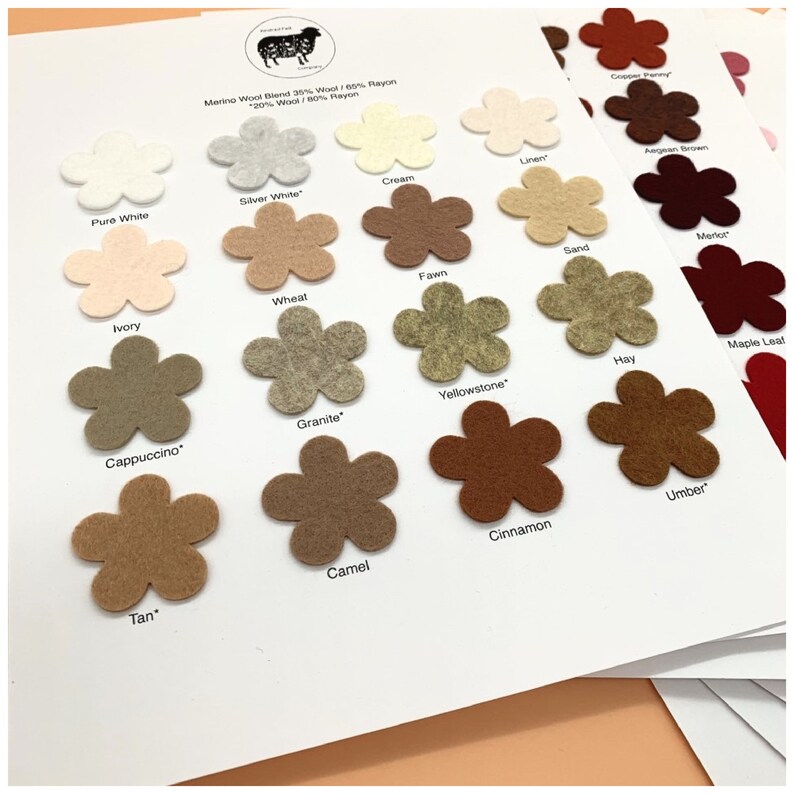 Wool Blend Felt Color Card // More Than 150 Colors // Felt Swatch Chart ...