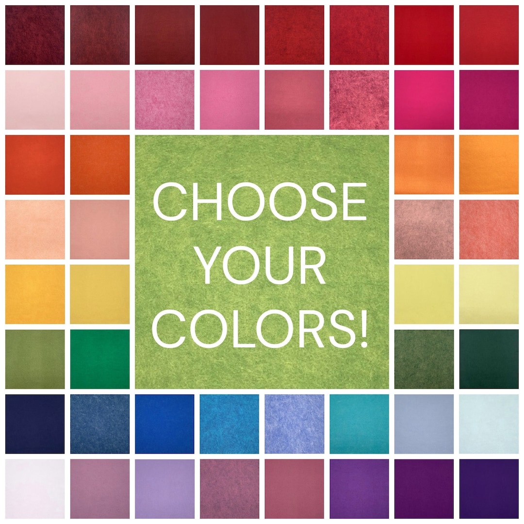 12 SHEETS - 9"x12" Wool Felt // Merino Wool Blend Felt // More Than 150 ...