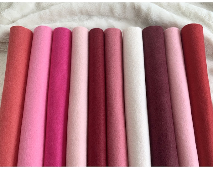 10 Pc ROSEY POSEY Merino Wool Blend Felt Collection // 9 X 12 or 12 X ...