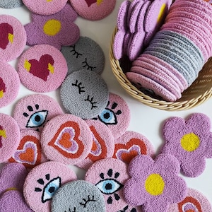 Punch Needle Coasters, Mug Rugs, Tufted Coasters, Handmade Mug Rug ...