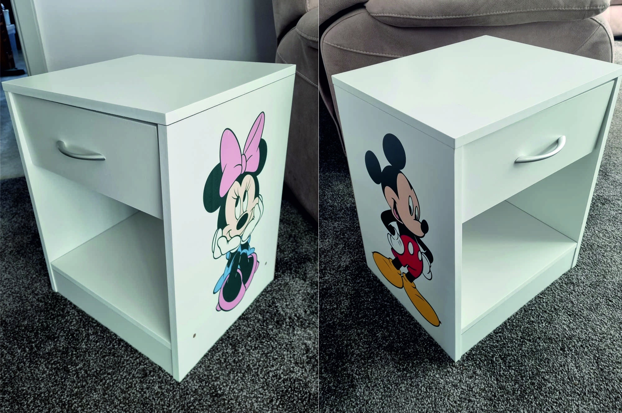 Mickey Minnie Mouse Disney Bedside Drawers Table - Etsy