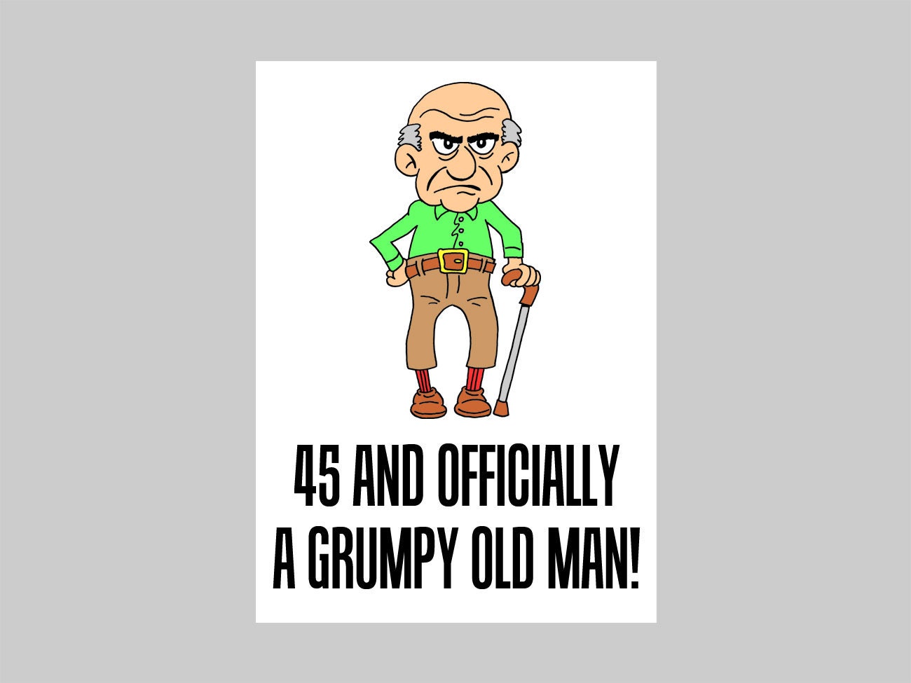 Old Man Birthday Cartoon
