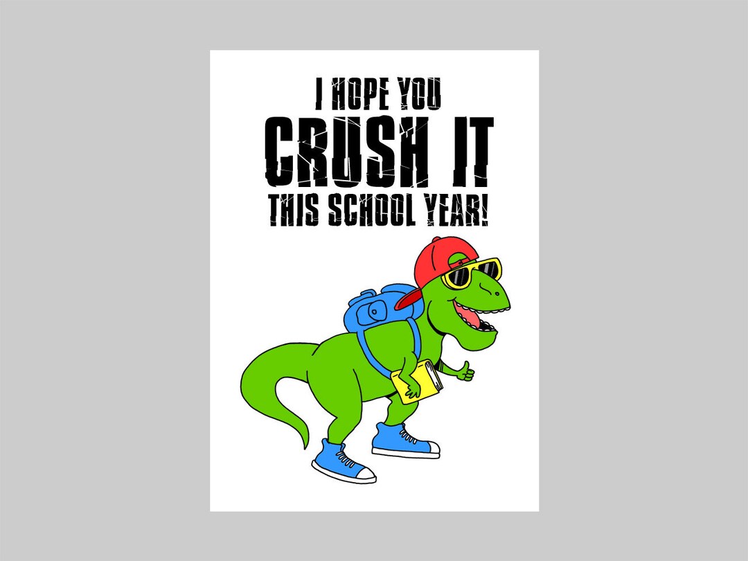Printable Back to School Dinosaur Instant Download - Etsy