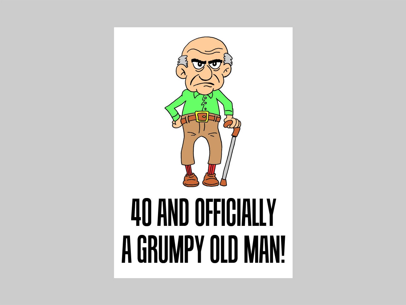 Grumpy Old Man Cartoon Character