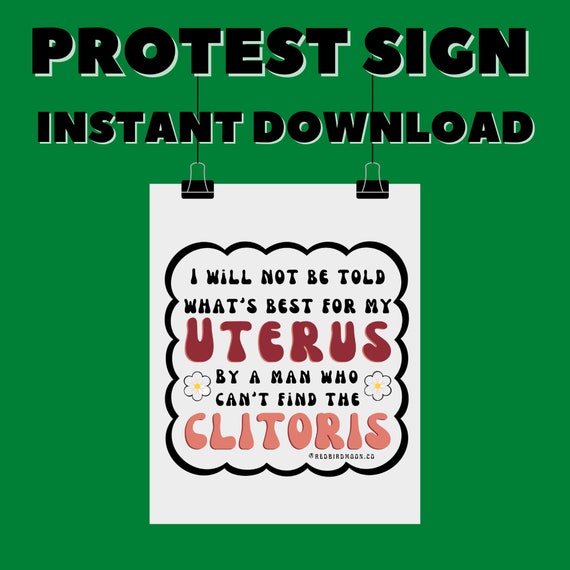 Print Protest Sign Roe V Wade Sign Feminist Sign Uterus - Etsy
