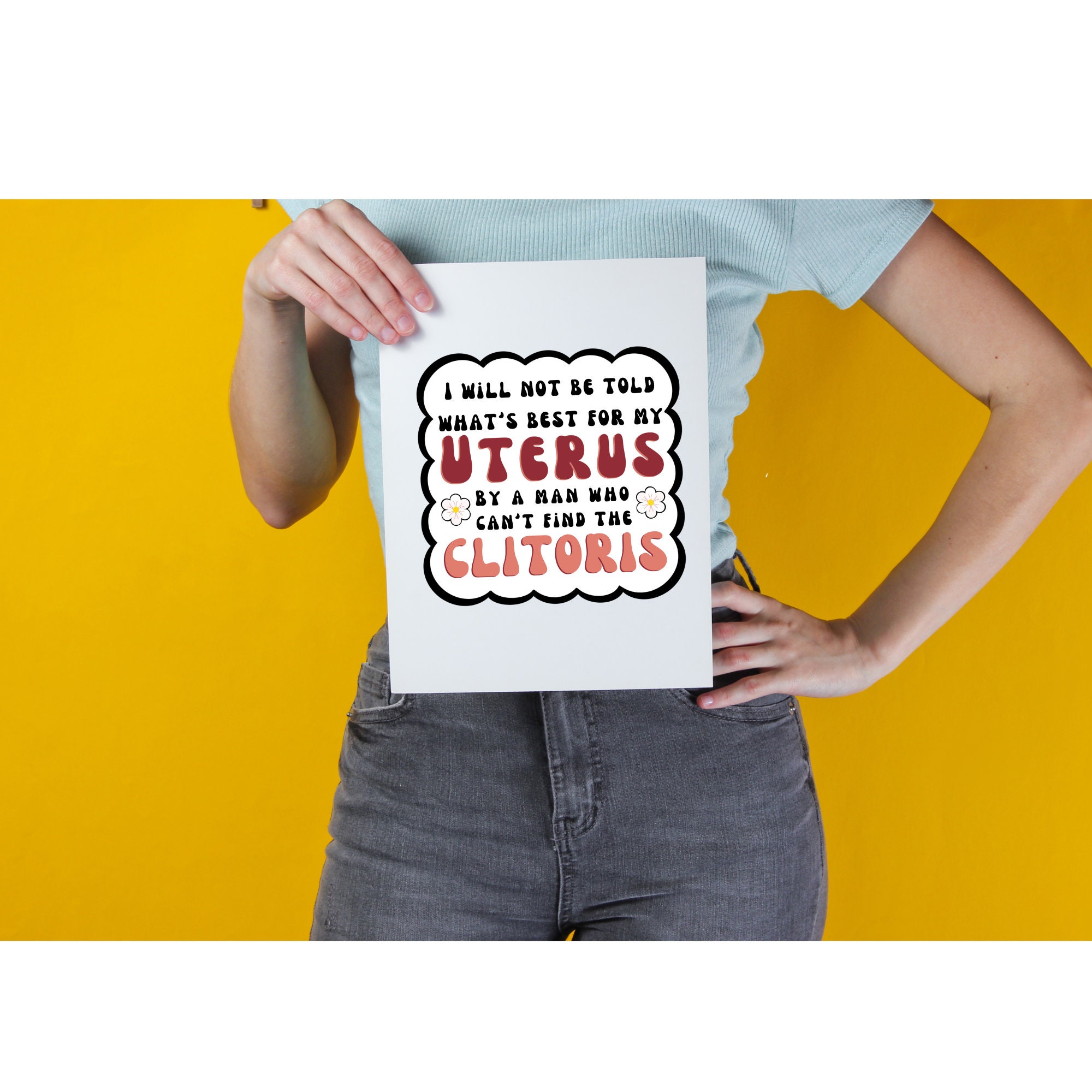 Print Protest Sign Roe V Wade Sign Feminist Sign Uterus - Etsy