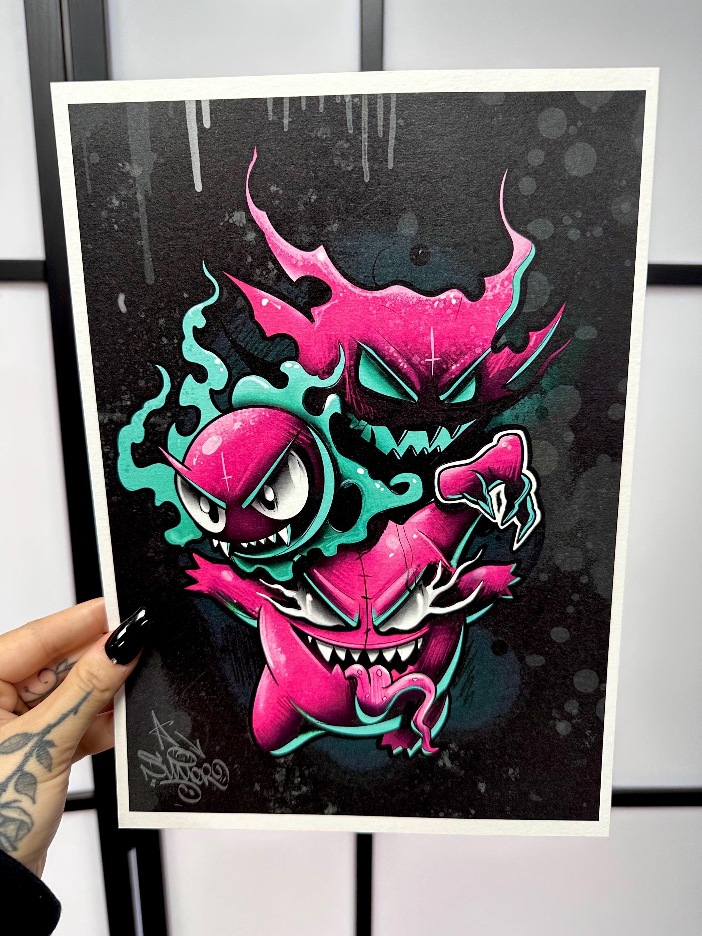 A4 Gengar Evolution Digital Art Print - Etsy